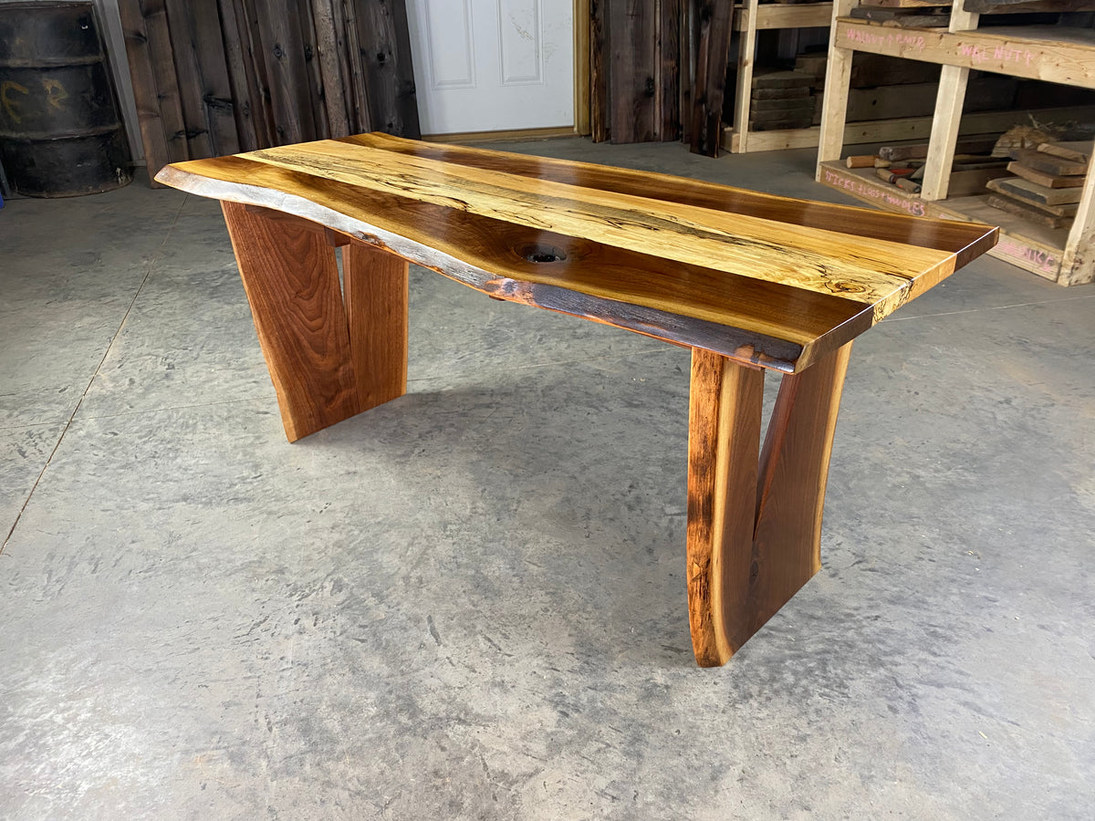 V Bench | Live Edge | Walnut Spalted Maple – Sawyer Hatch
